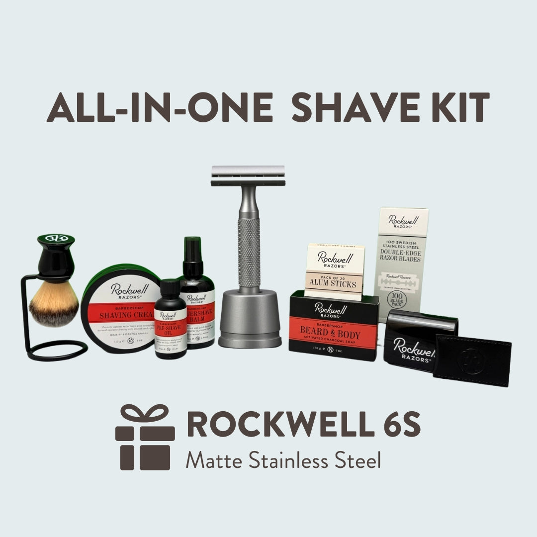 6S Stainless Steel Razor | All-In-One Shave Kit | Rockwell Razors